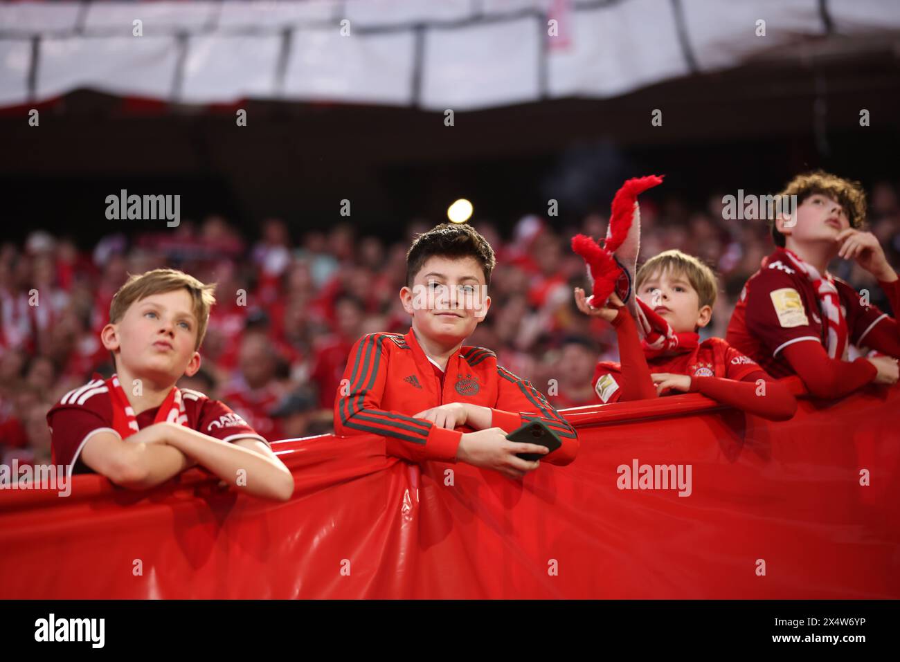MUNICH, GERMANY - APRIL 30: FC Bayern Fans prior the UEFA Champions ...