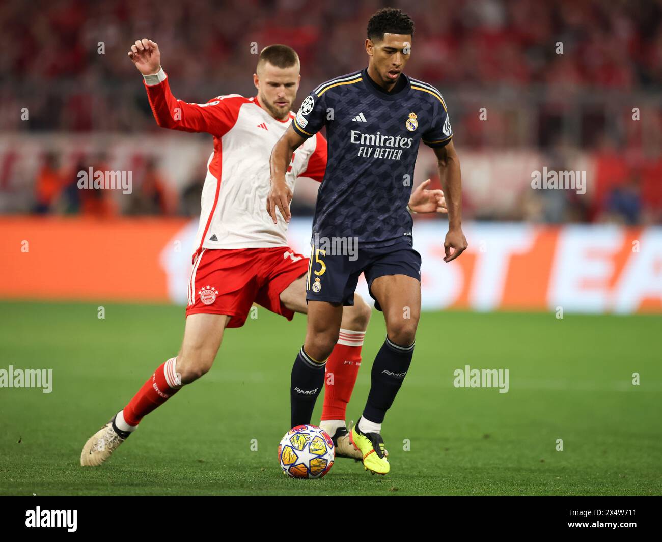MUNICH, GERMANY - APRIL 30: Eric Dier of Bayern Muenchen vies with Jude ...