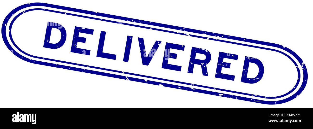 Grunge blue delivered word rubber seal stamp on white background Stock Vector Image & Art - Alamy