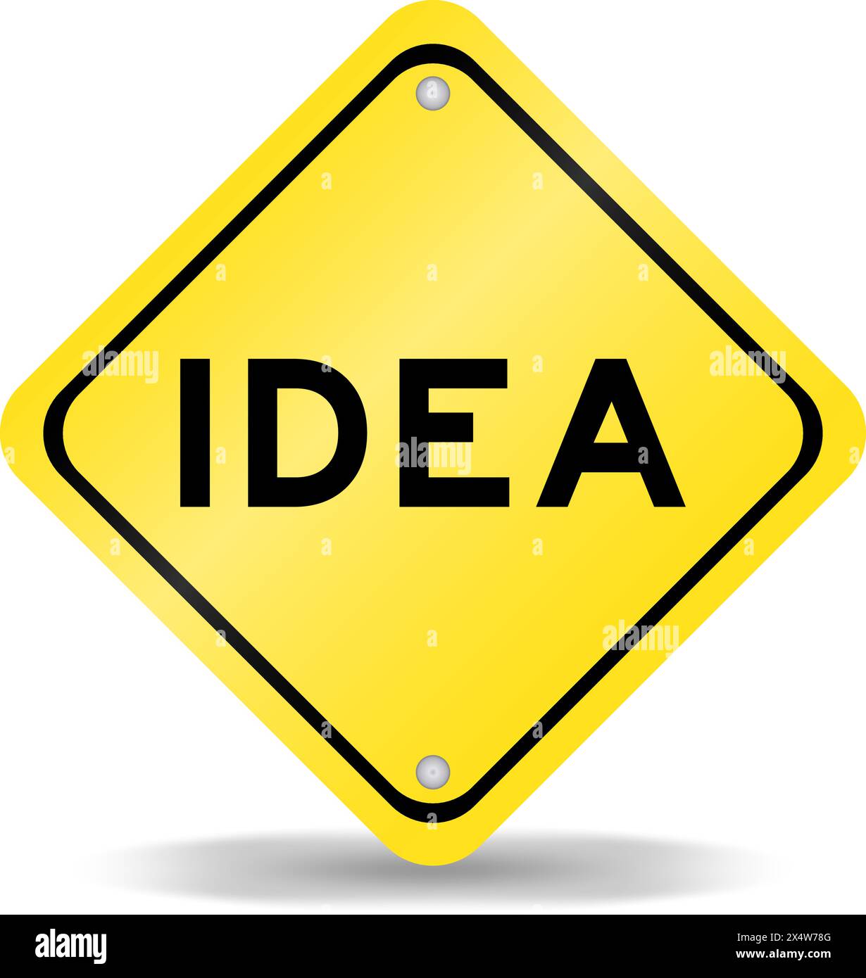 Yellow color transportation sign with word idea on white background ...