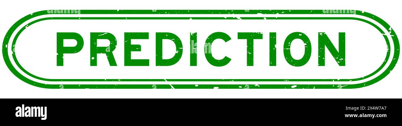 Grunge green prediction word rubber seal stamp on white background ...