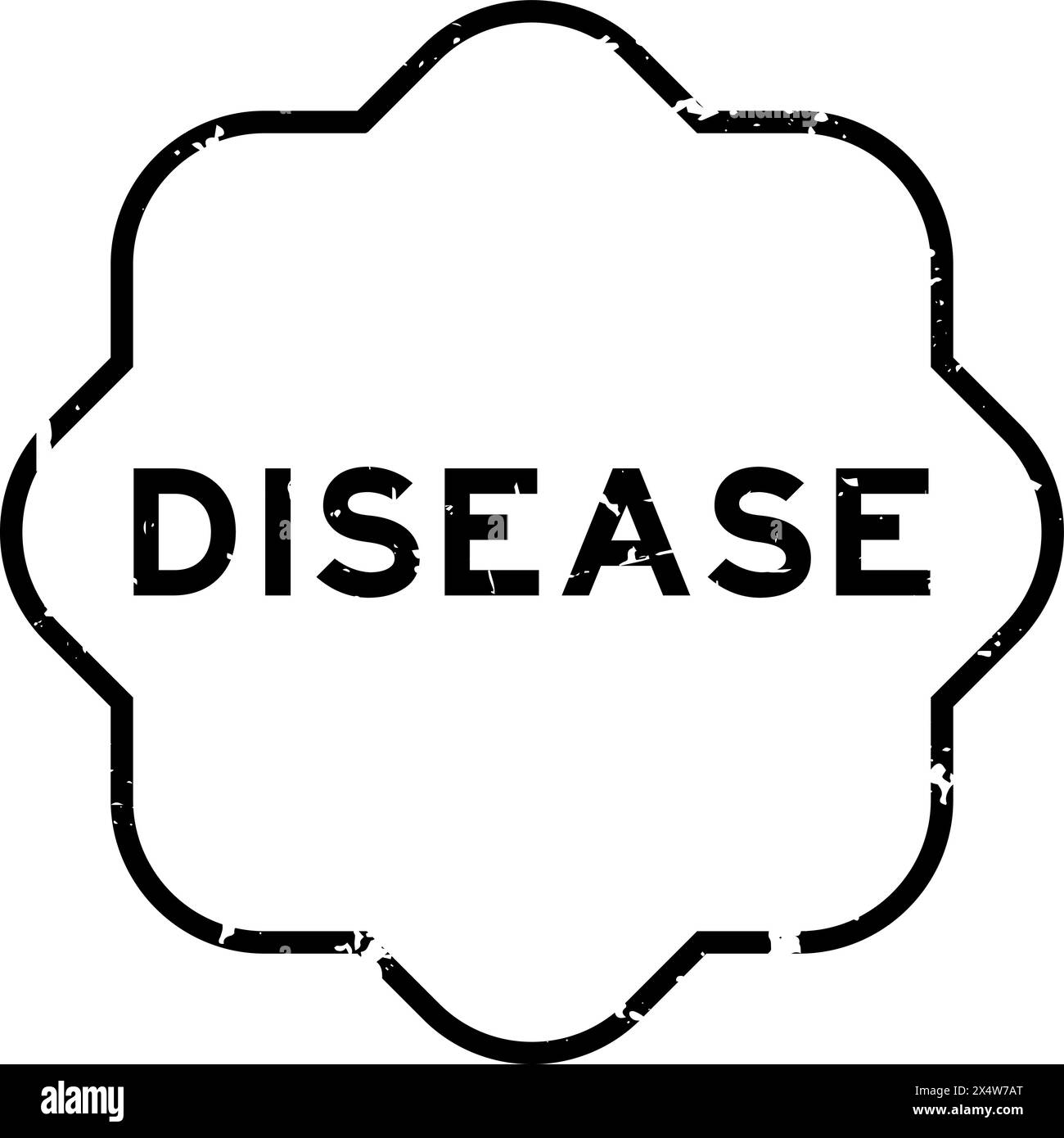 Grunge black disease word rubber seal stamp on white background Stock ...