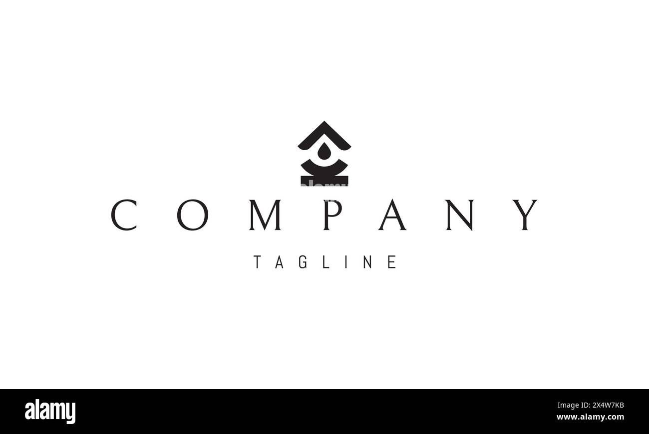 A vector logo with an abstract image of a well with a drop in the ...