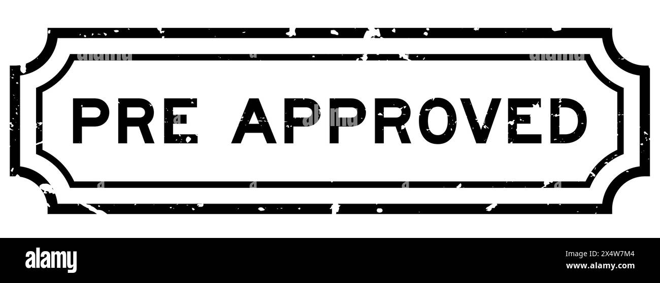 Grunge black pre approved word rubber seal stamp on white background Stock Vector Image & Art ...
