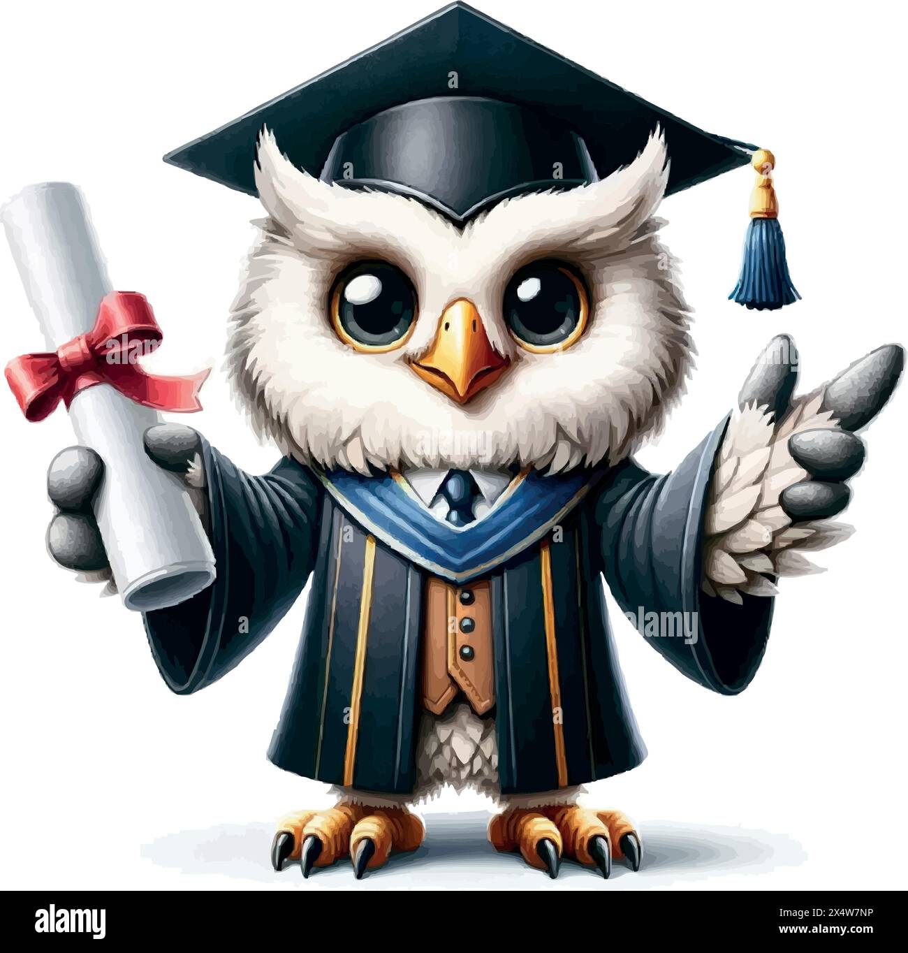 Cartoon illustration owl graduation cap Stock Vector Images - Alamy