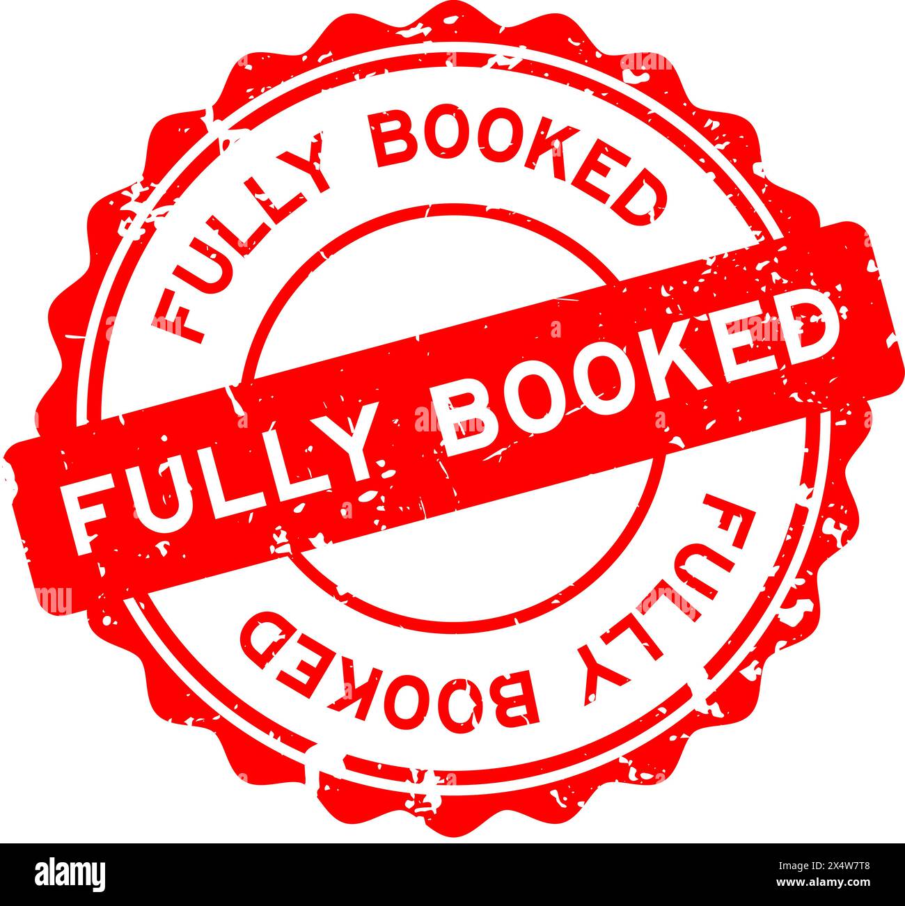Grunge red fully booked word round rubber seal stamp on white background Stock Vector Image ...