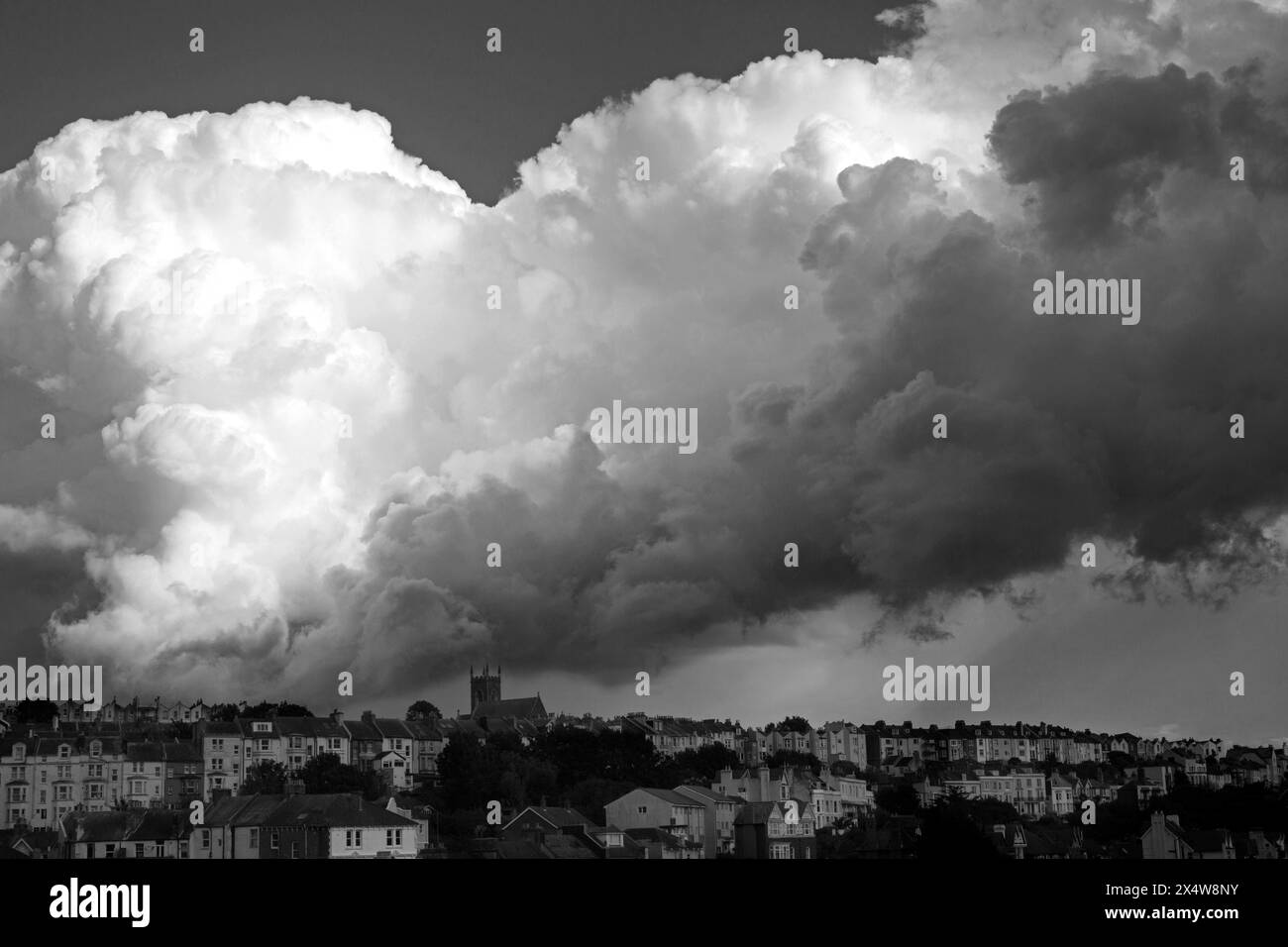 Large looming storm cloud over the West Hill in Hastings, England Stock ...