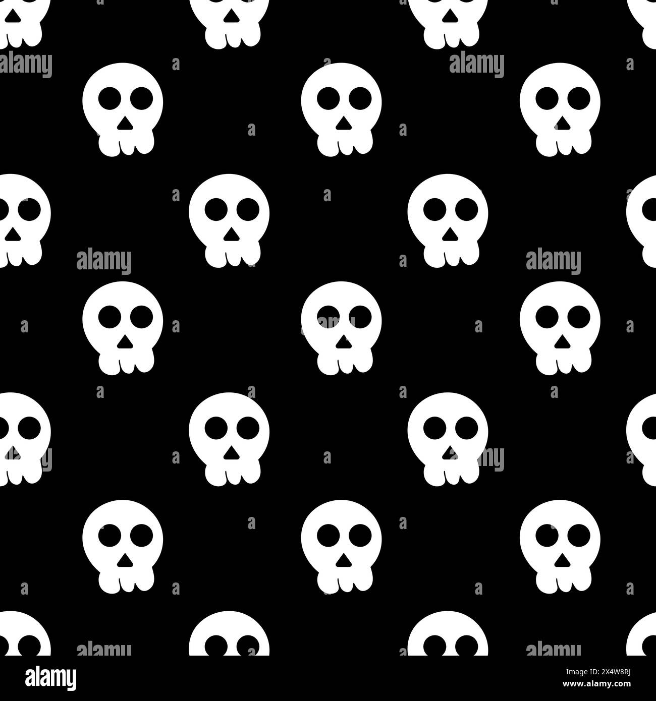 Seamless pattern with skull. Halloween background. Goth black style ...