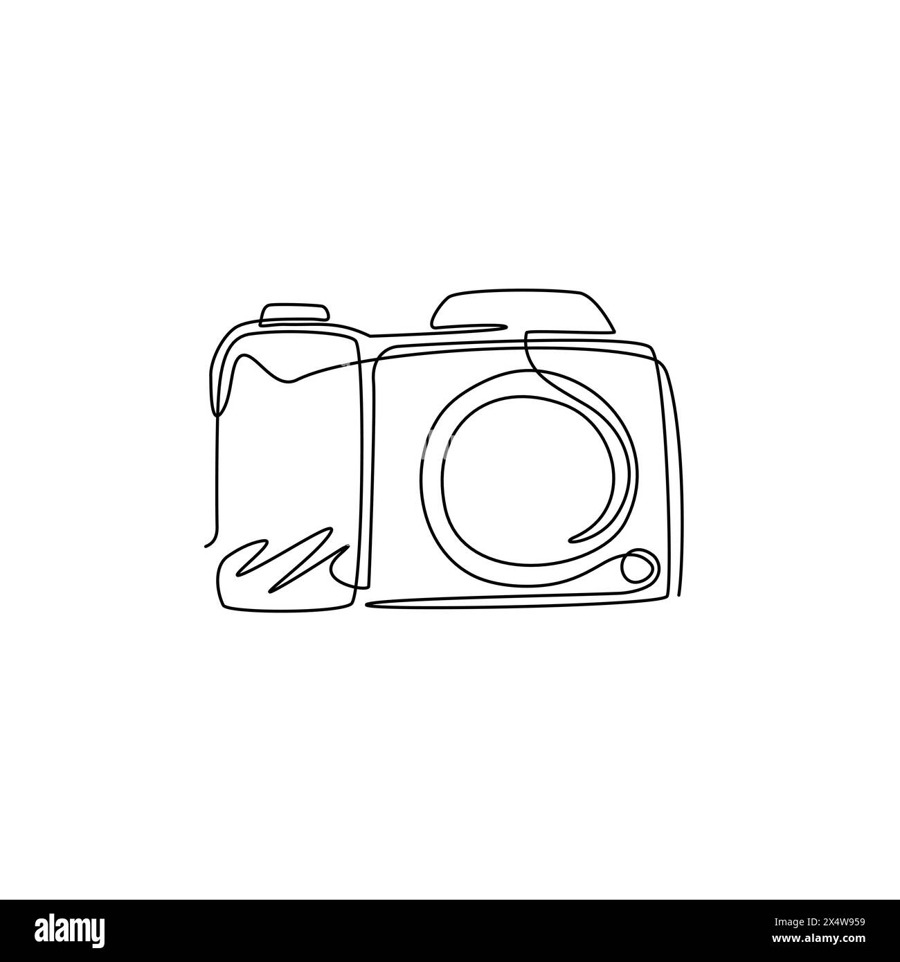 Single continuous line drawing photo camera icon. Photography and photo ...