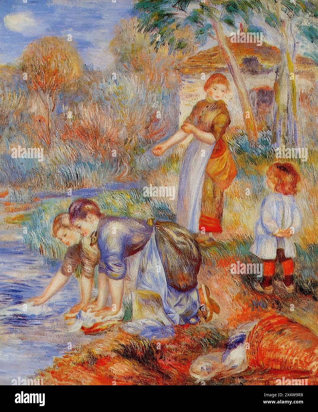 Renoir painting - laundress laundresses impressionism impressionist Stock Photo - Alamy