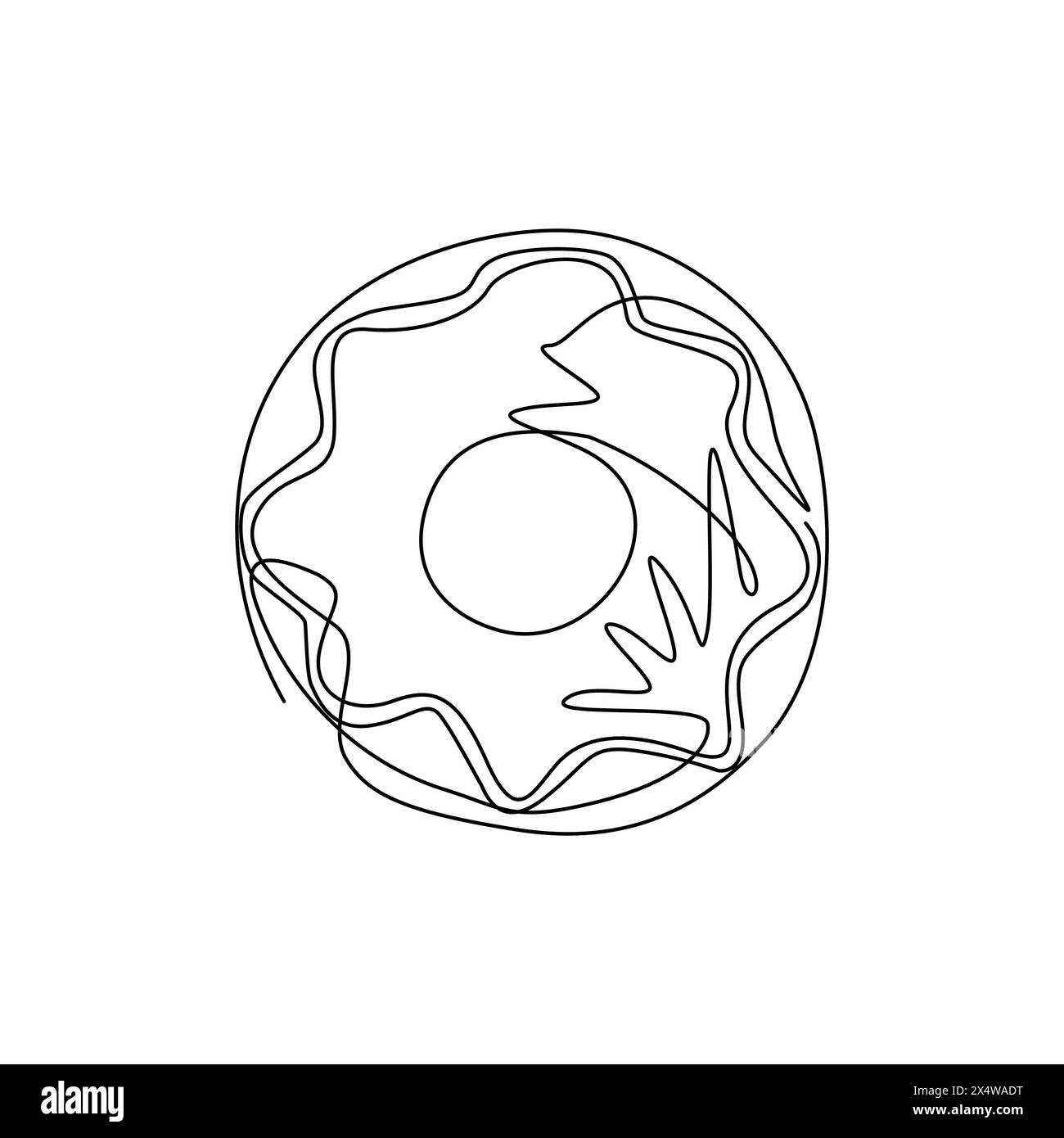 Donut strawberry glaze illustration Black and White Stock Photos ...