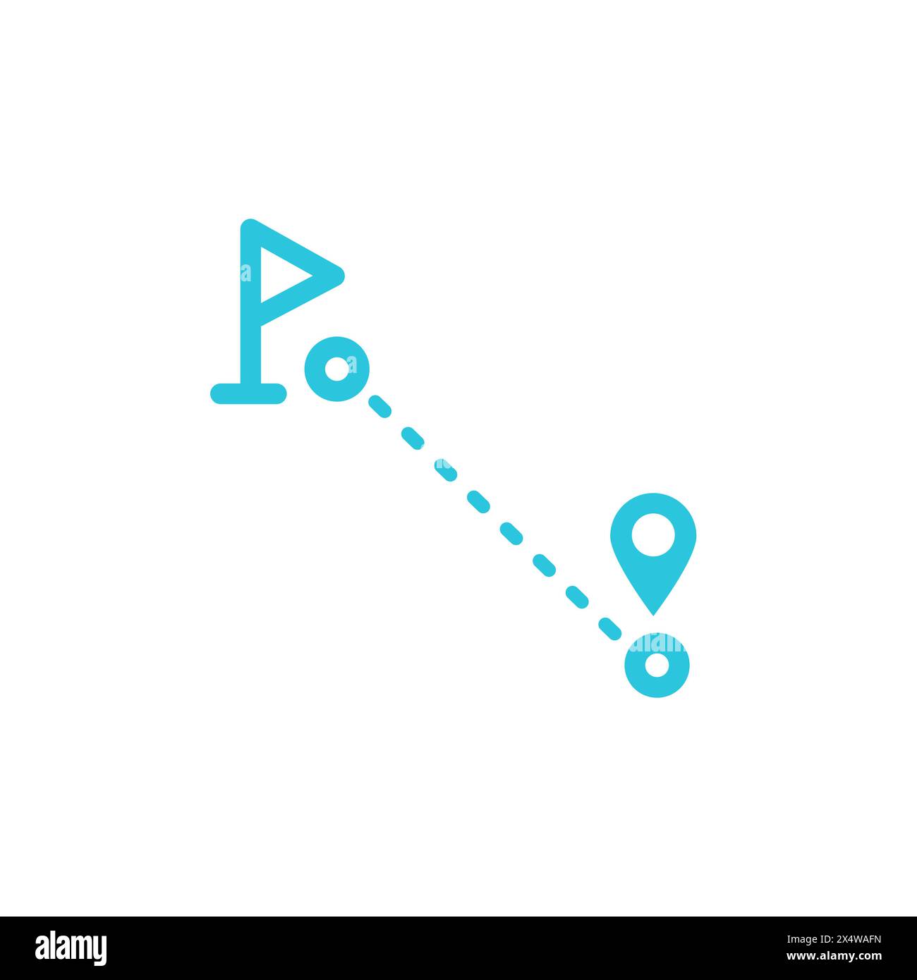 Destination, location icon. isolated on white background. From blue ...