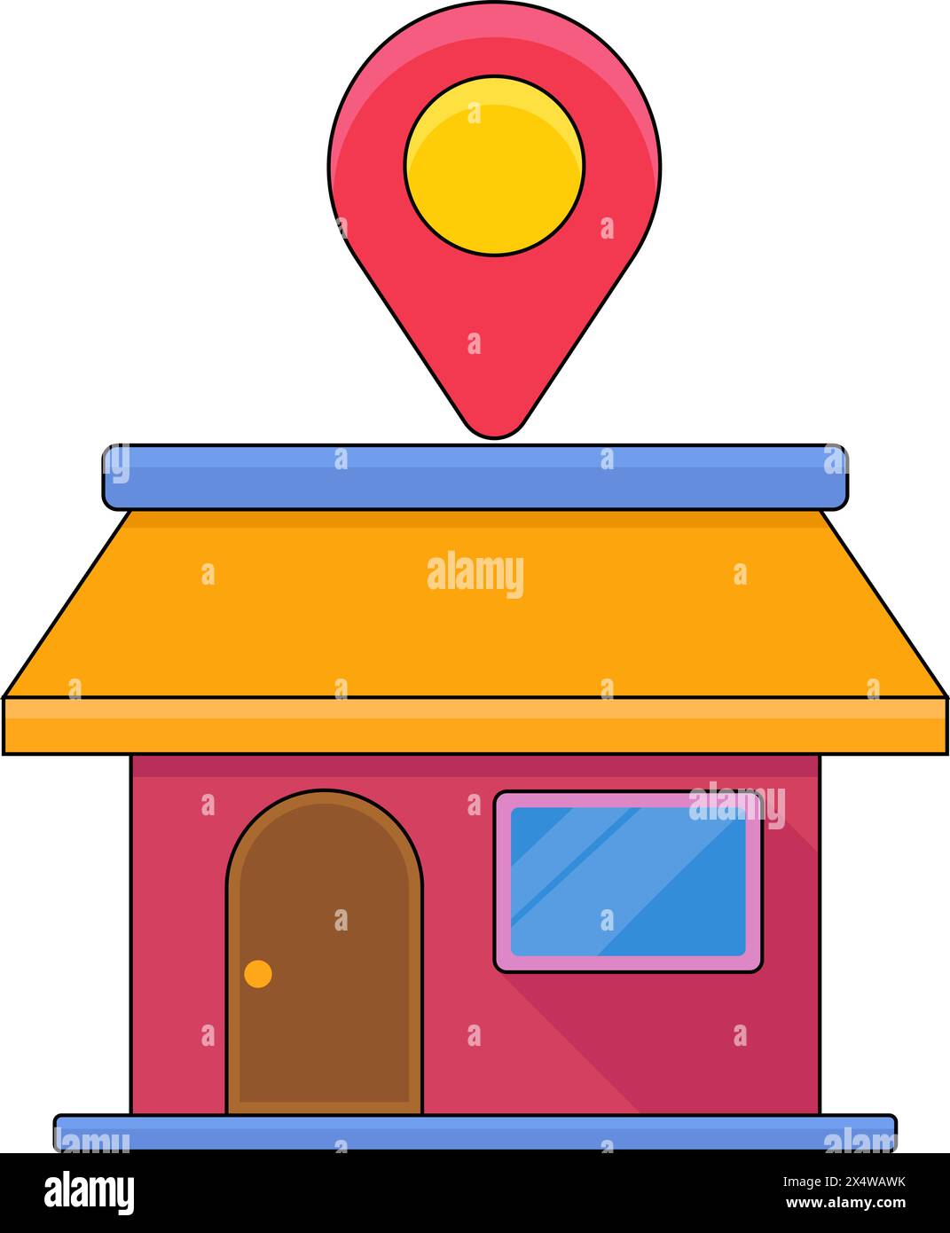 Illustrative image of the location icon, the shop address has been ...
