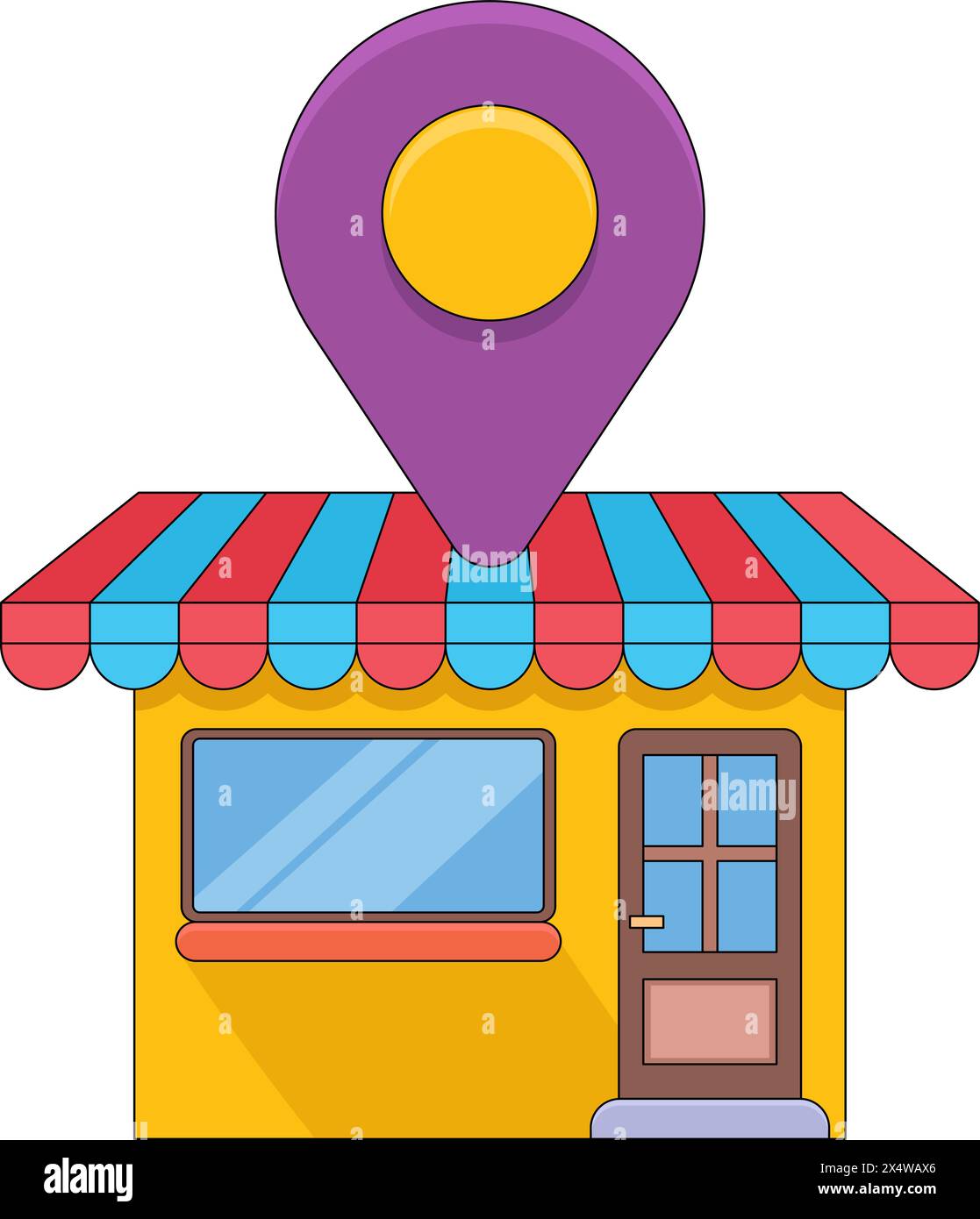 Illustrative image of the location icon, the shop address has been ...