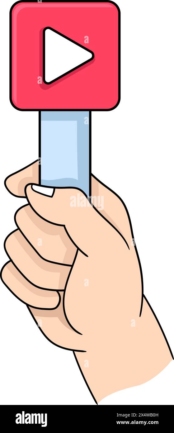 illustration of digital button icons, social media for watching videos ...