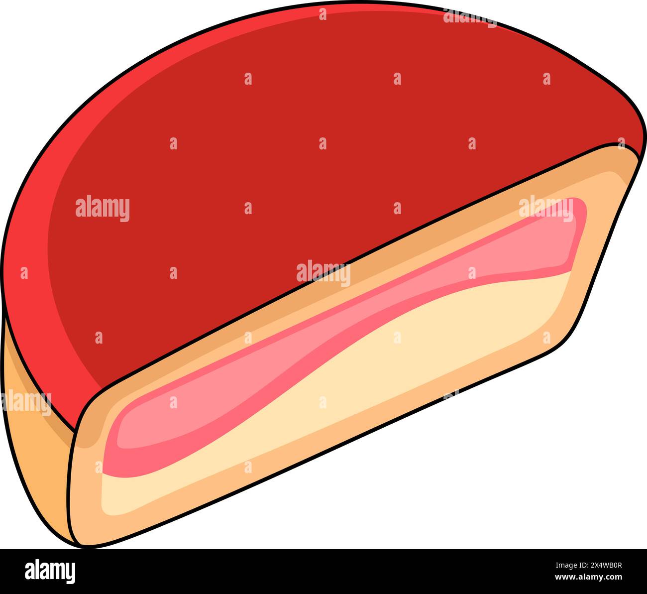 food illustration image, semicircular slice of cake with delicious ...