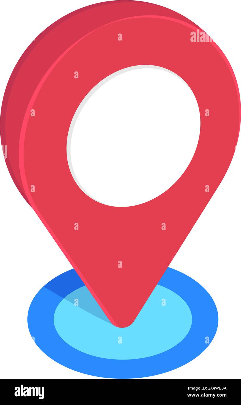 Illustrative image of location icon, isometric GPS marking the ...