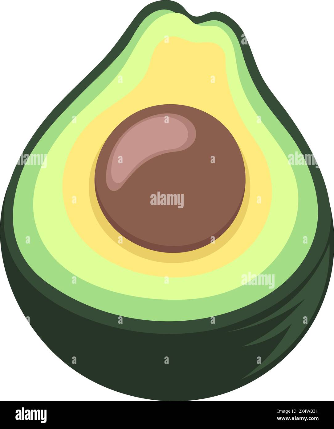 illustration of fruit, half an avocado, creative drawing Stock Vector ...
