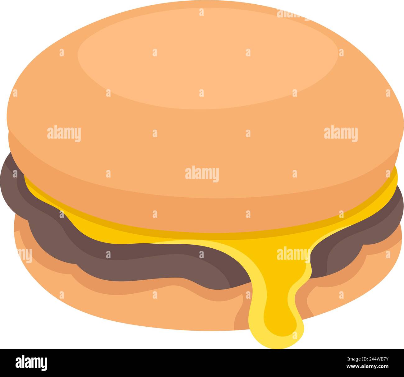 food illustration image, burger bun with meat and delicious melted ...