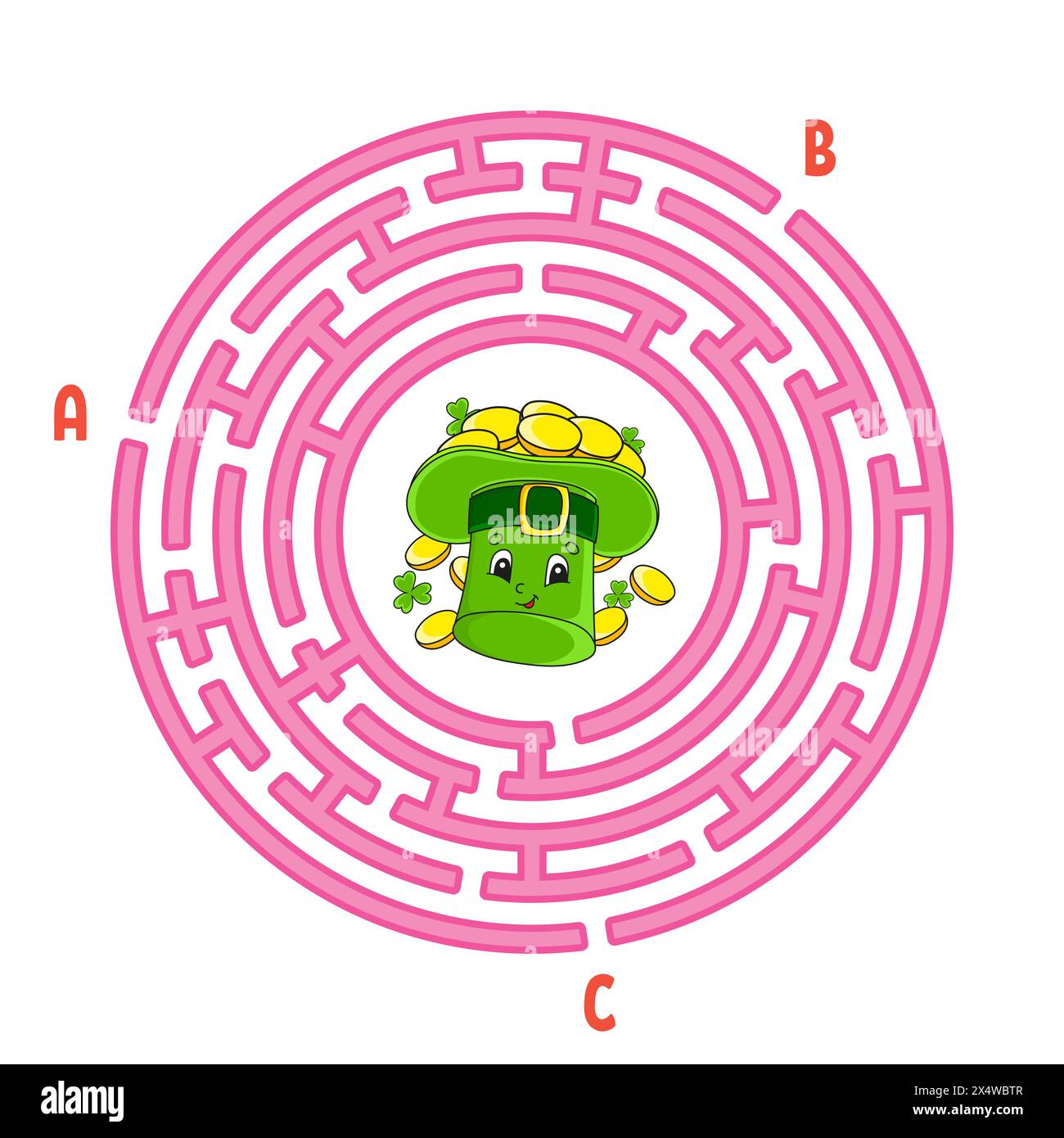 Circle maze. Game for kids. Puzzle for children. Round labyrinth ...