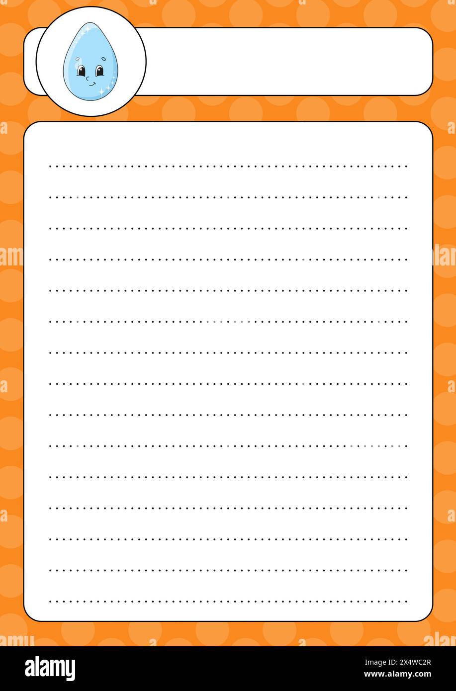 Lined sheet template. Handwriting paper. For diary, planner, checklist ...