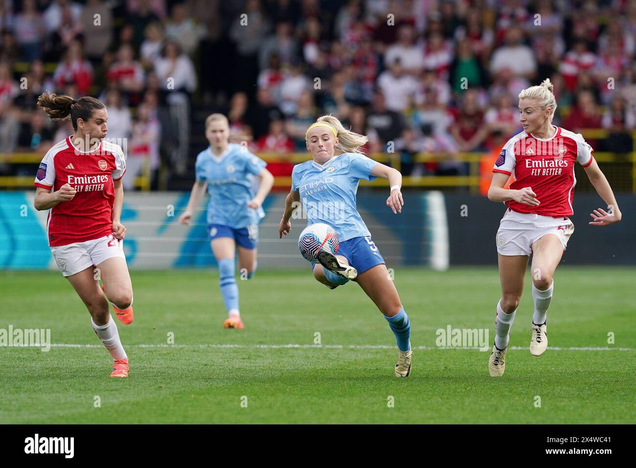 Manchester City's Chloe Kelly in action during the Barclays Women's ...