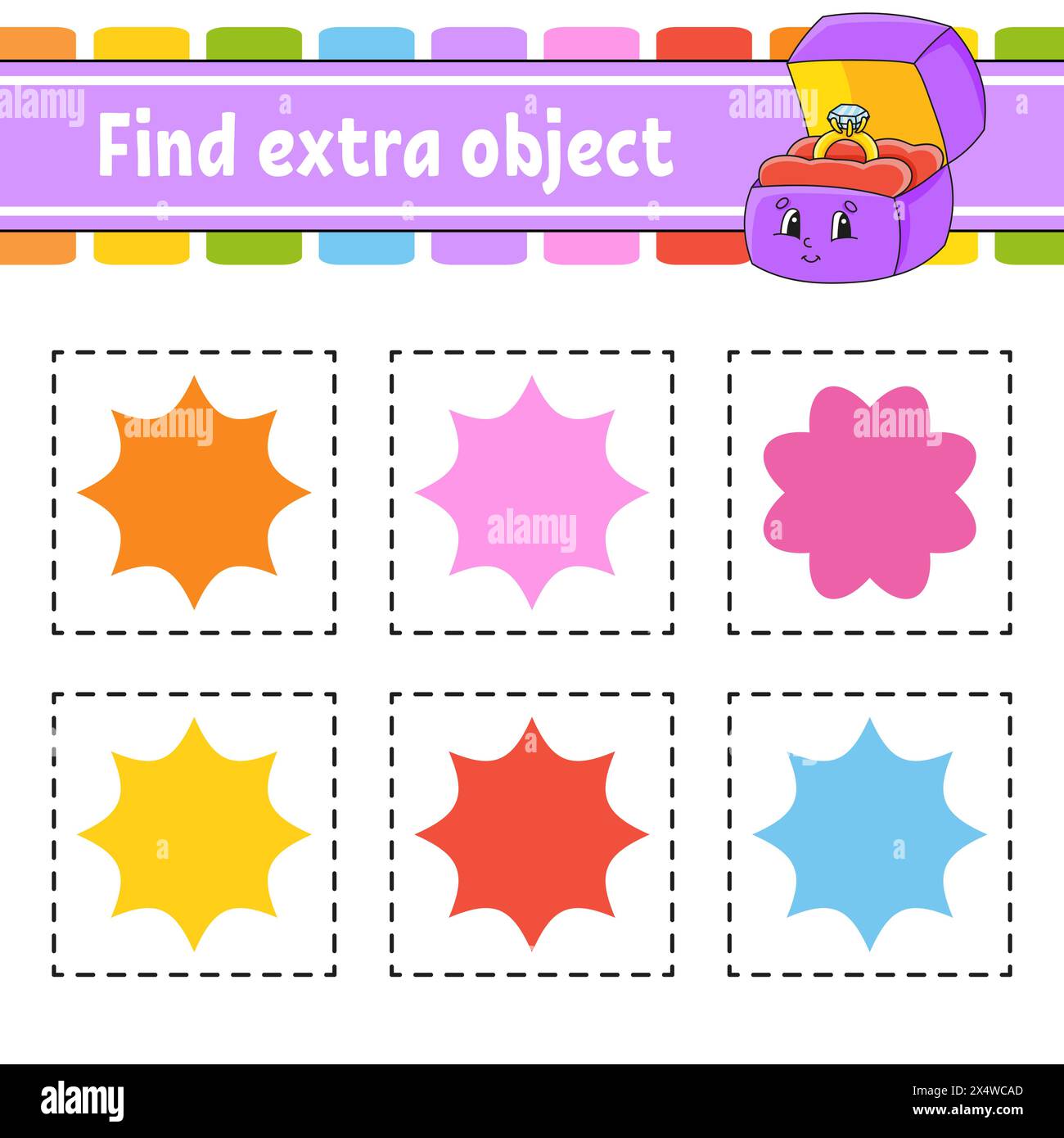 Find extra object. Educational activity worksheet for kids and toddlers ...