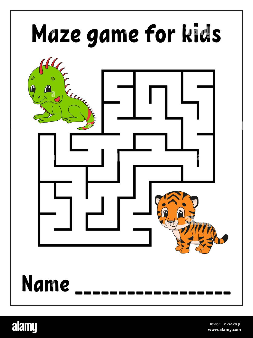 Square maze. Labyrinth conundrum. Game for kids. Puzzle for children ...