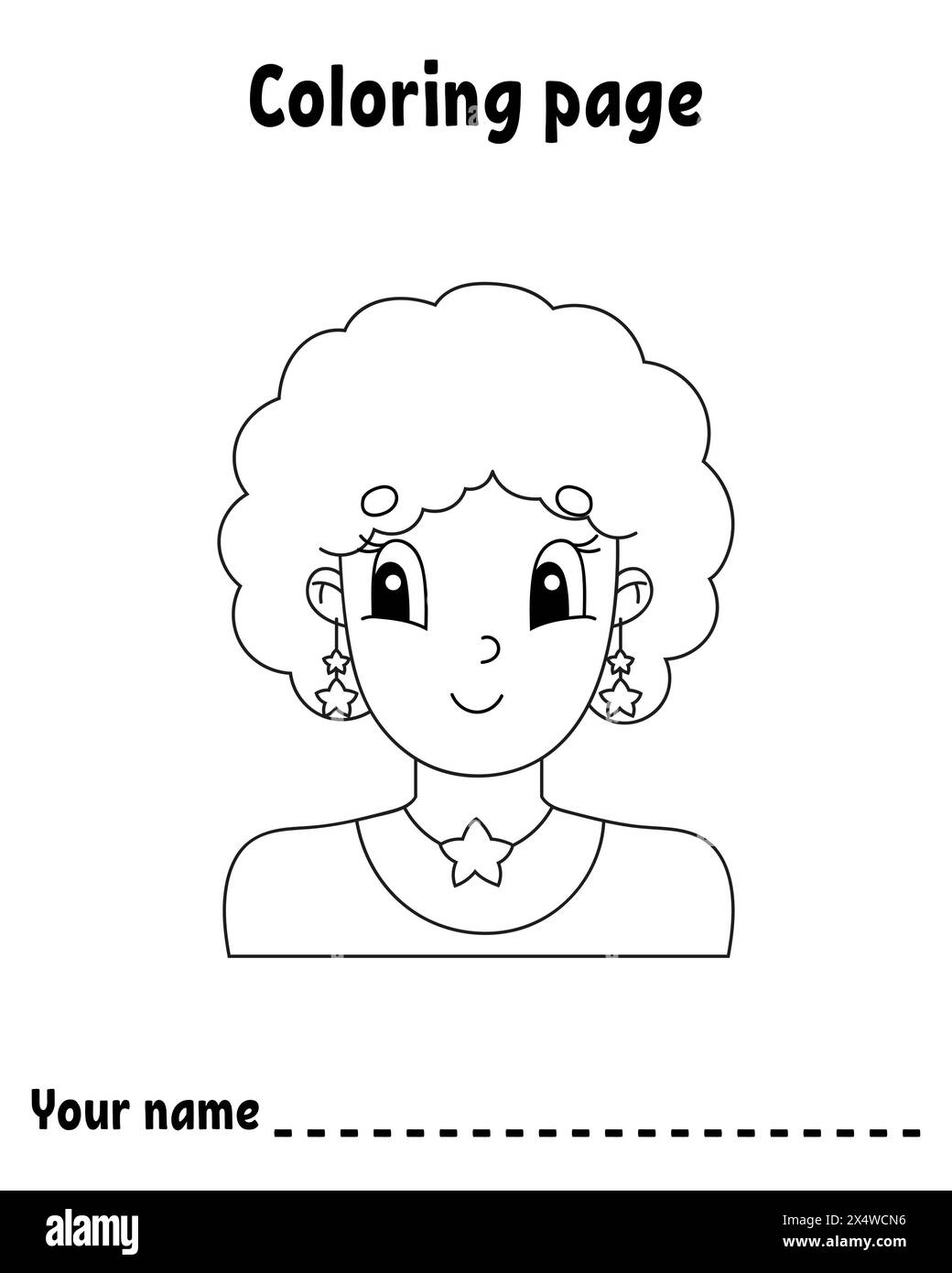 Coloring book page for kids. Cartoon style character. Isolated on white ...