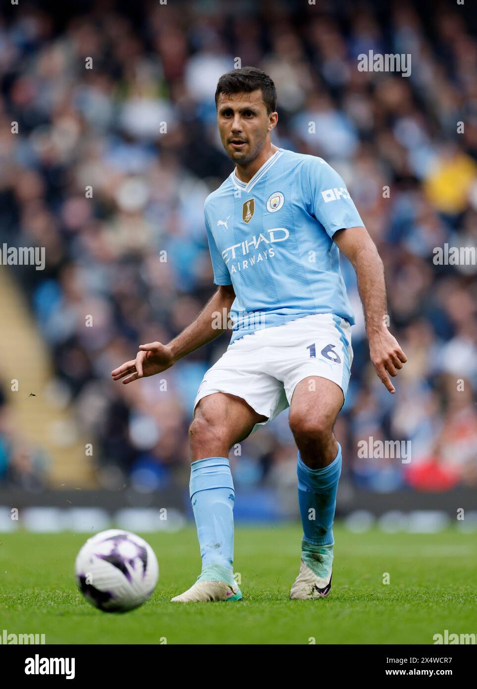 Manchester City's Rodri during the Premier League match at the Etihad ...
