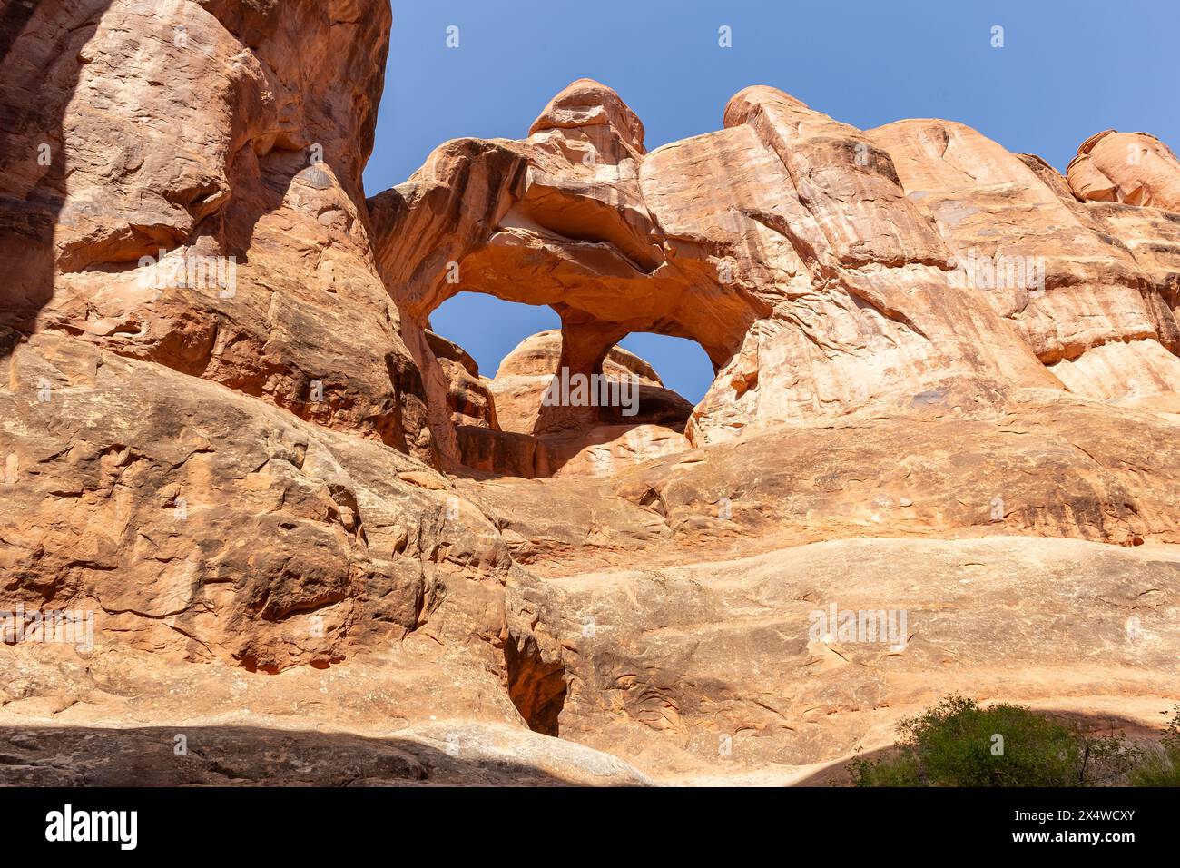 Twin or Skull Arch in Fiery Furnace Hiking Trail, Arches National Park ...