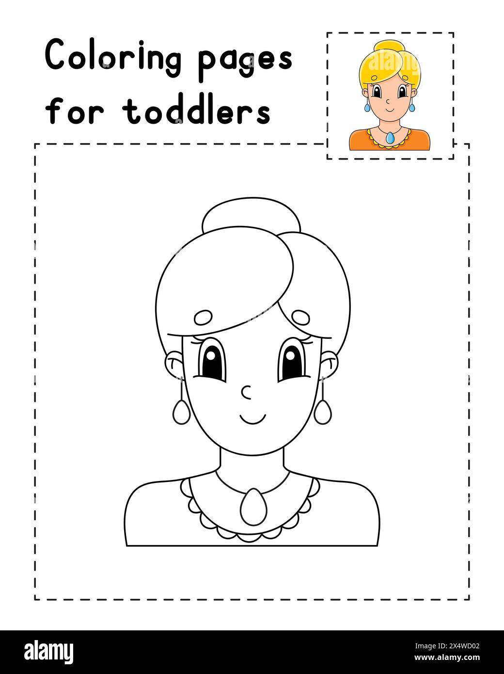 Coloring book page for kids. Cartoon style character. Isolated on white ...