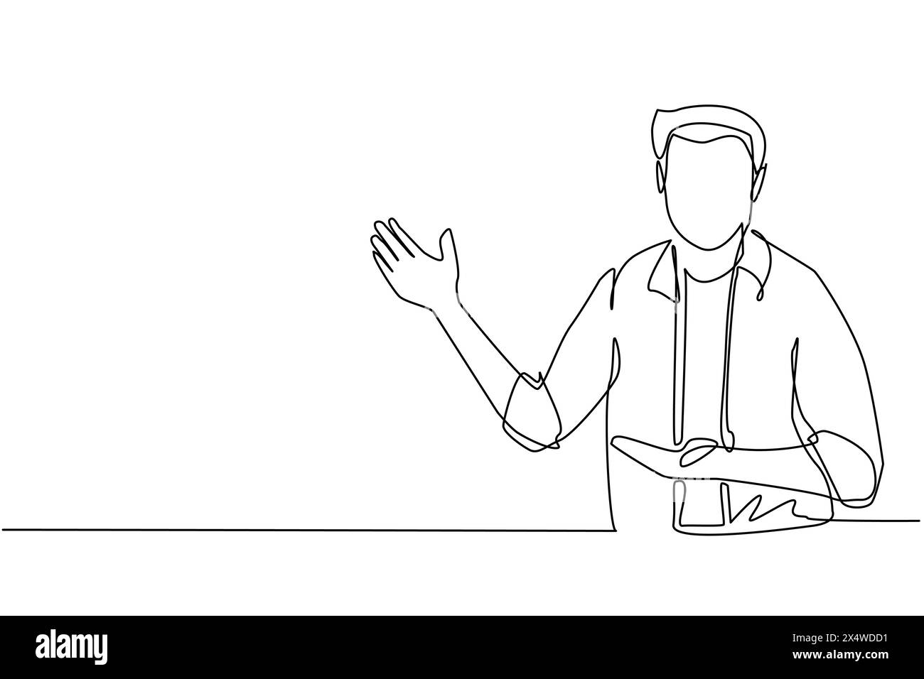 Confident handsome male showing Black and White Stock Photos & Images ...