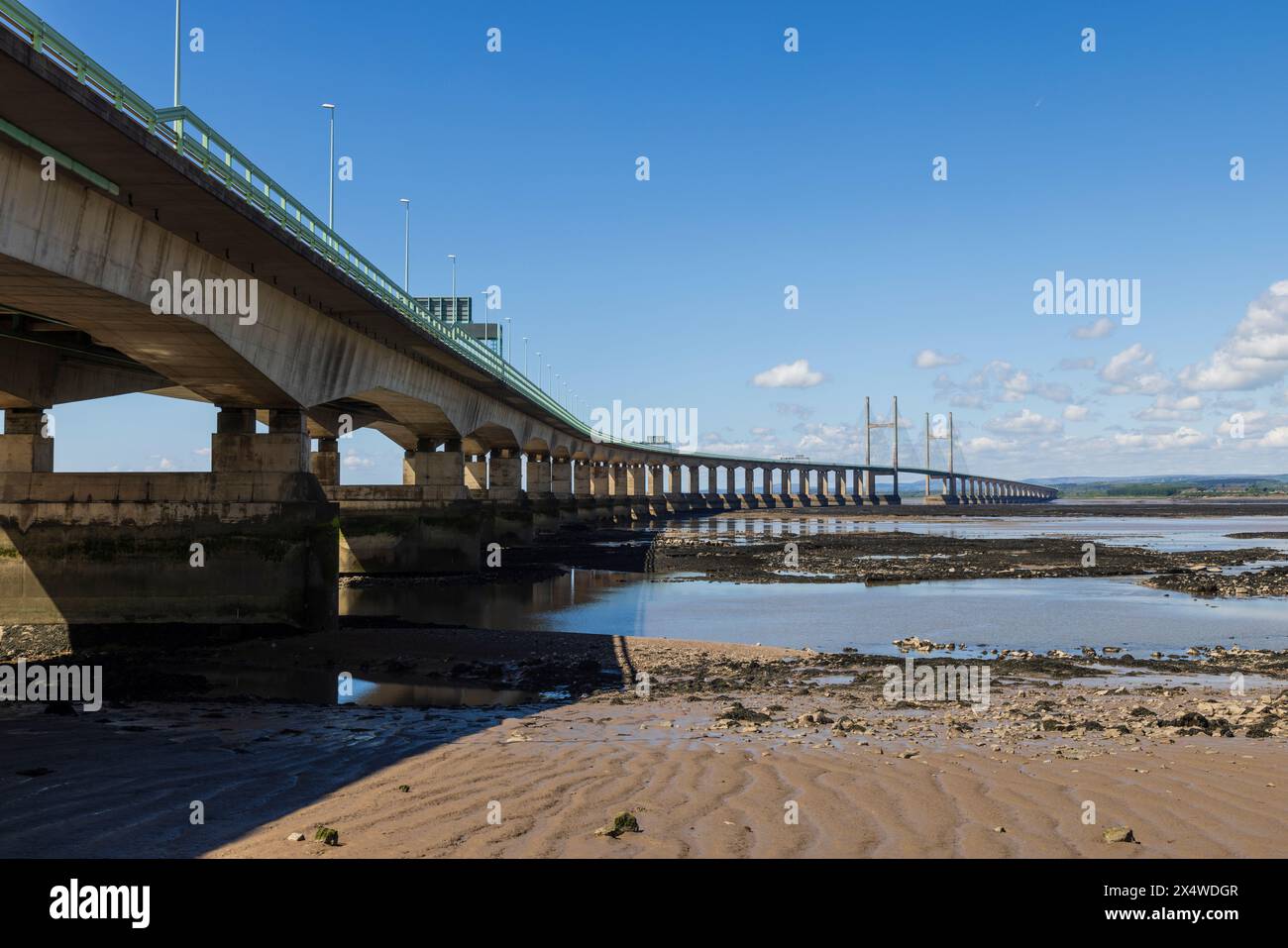 Prince of Wales Bridge over the Severn Estuary, seen from the ...