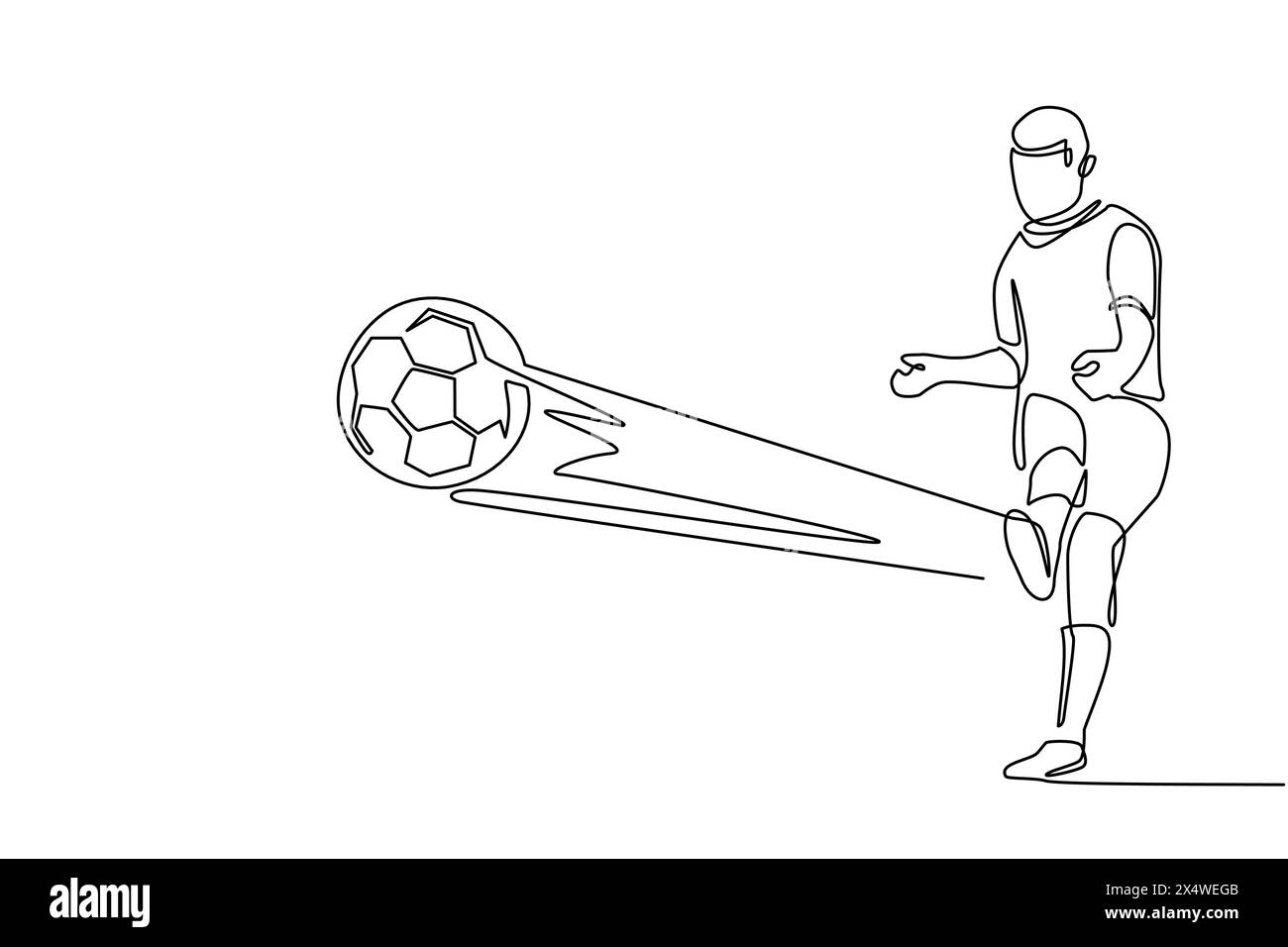Someone Kicking Soccer Ball Drawing