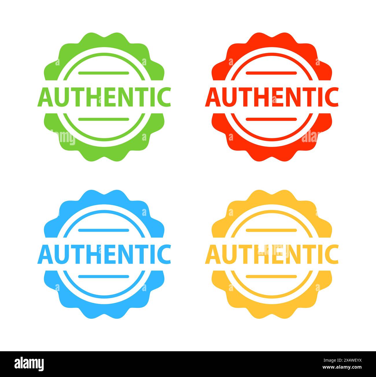 Authentic stickers, Colorful label on white background Stock Vector ...