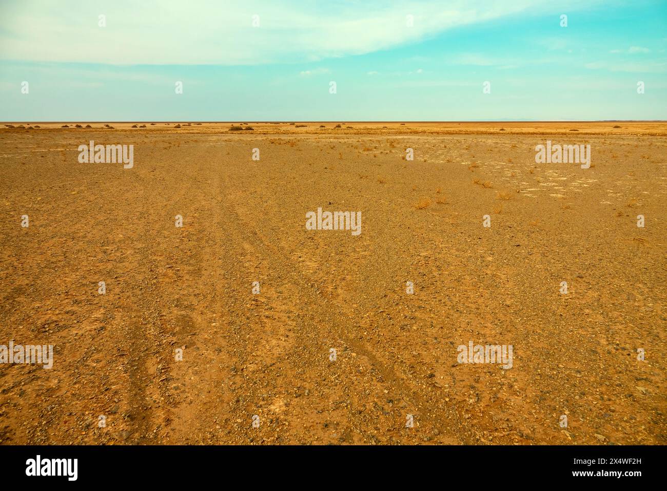 One of the devil's many lifeless deserts. Flat sand-gravel lifeless ...