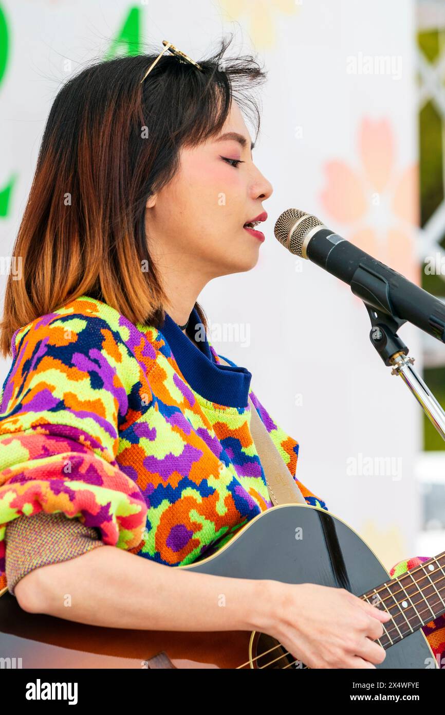 Ueno, Tokyo, Japan, 1 April 2024. PiA the Taiwanese singer songwriter ...