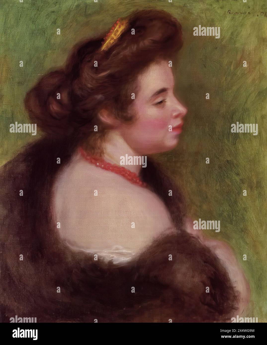Renoir painting - woman portrait Madame Maurice Denis Stock Photo - Alamy