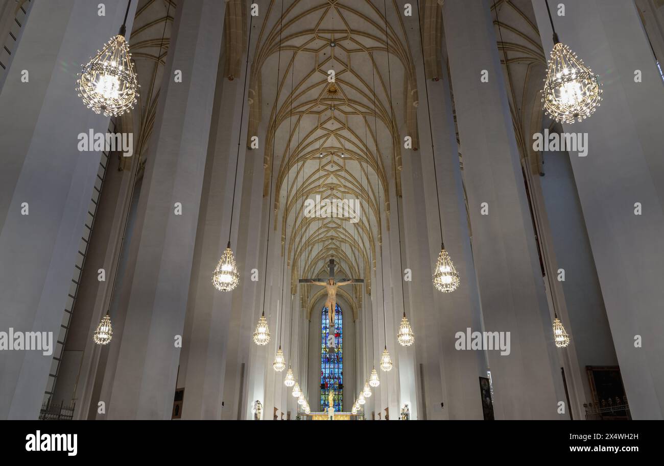 Munich, Germany - Dec 21, 2023 - Architecture interior of Frauenkirche ...