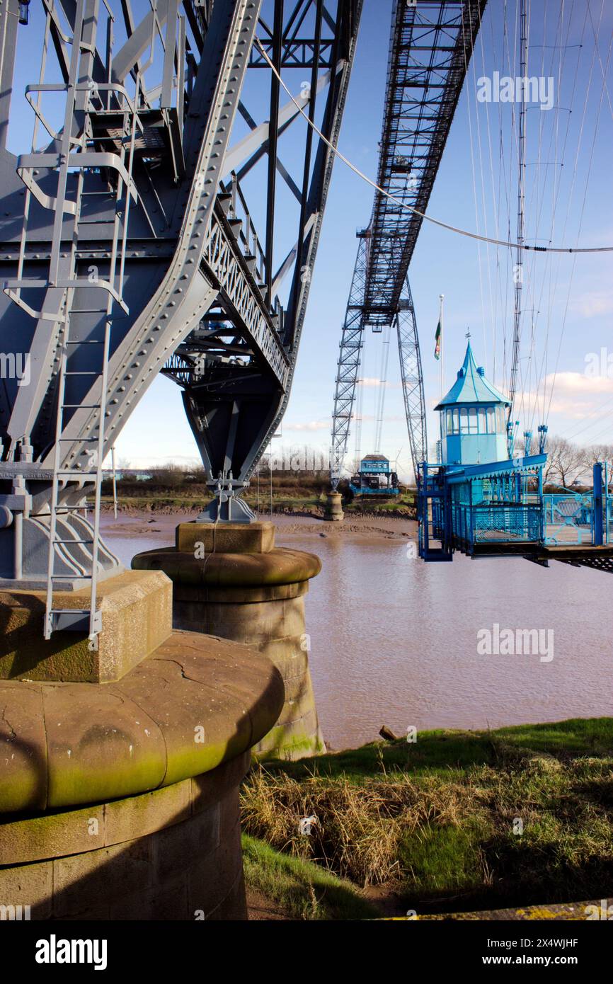 The gondola and column supports to Newport Transporter Bridge, a Grade ...