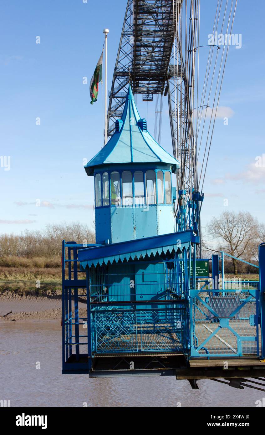 The gondola on Newport Transporter Bridge, a Grade I Listed structure ...