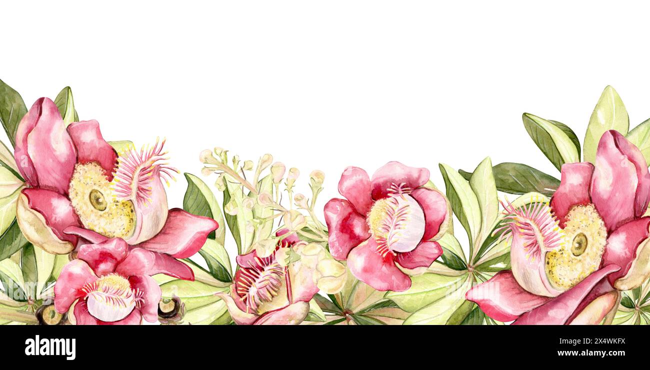 Paper flowers seamless border hi-res stock photography and images - Alamy