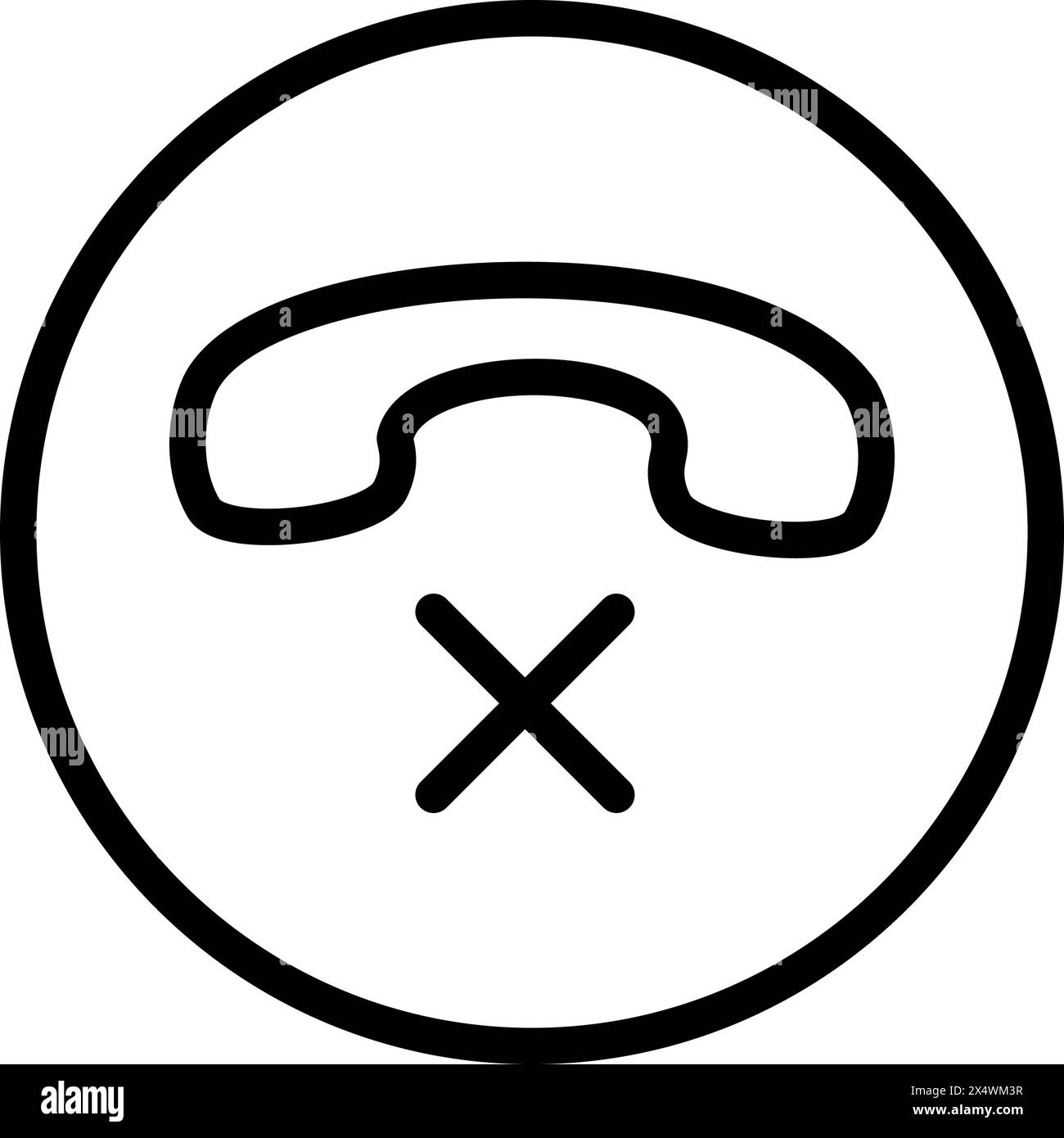 Decline phone call outline icon. Reject feature. Ending conversation ...