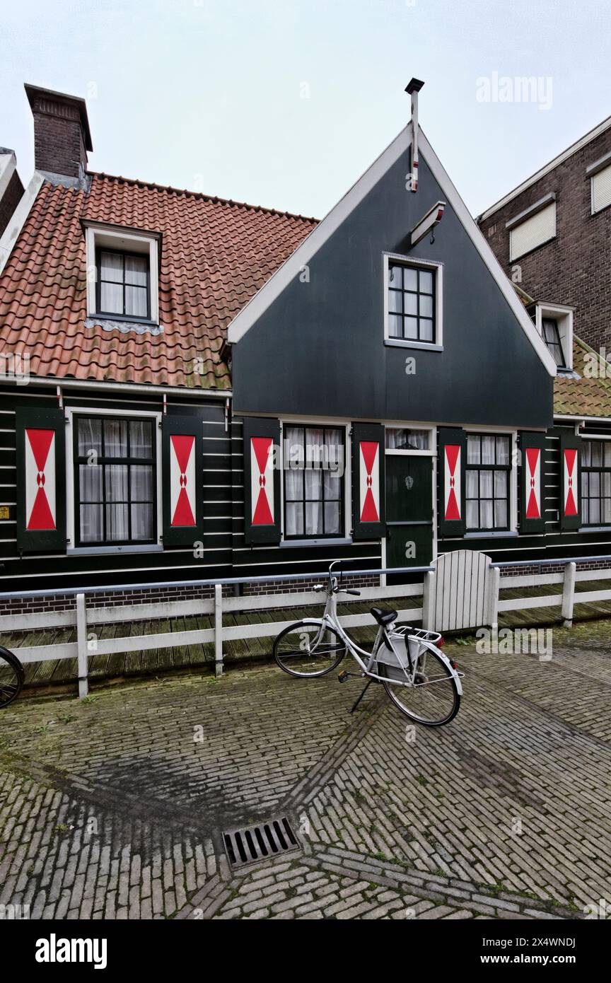 Holland, Volendam village (Amsterdam), typical old dutch stone house ...