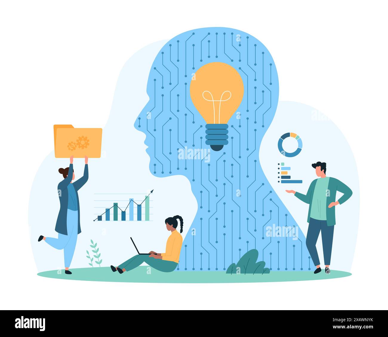 Ai light bulb on circuit hi-res stock photography and images - Alamy