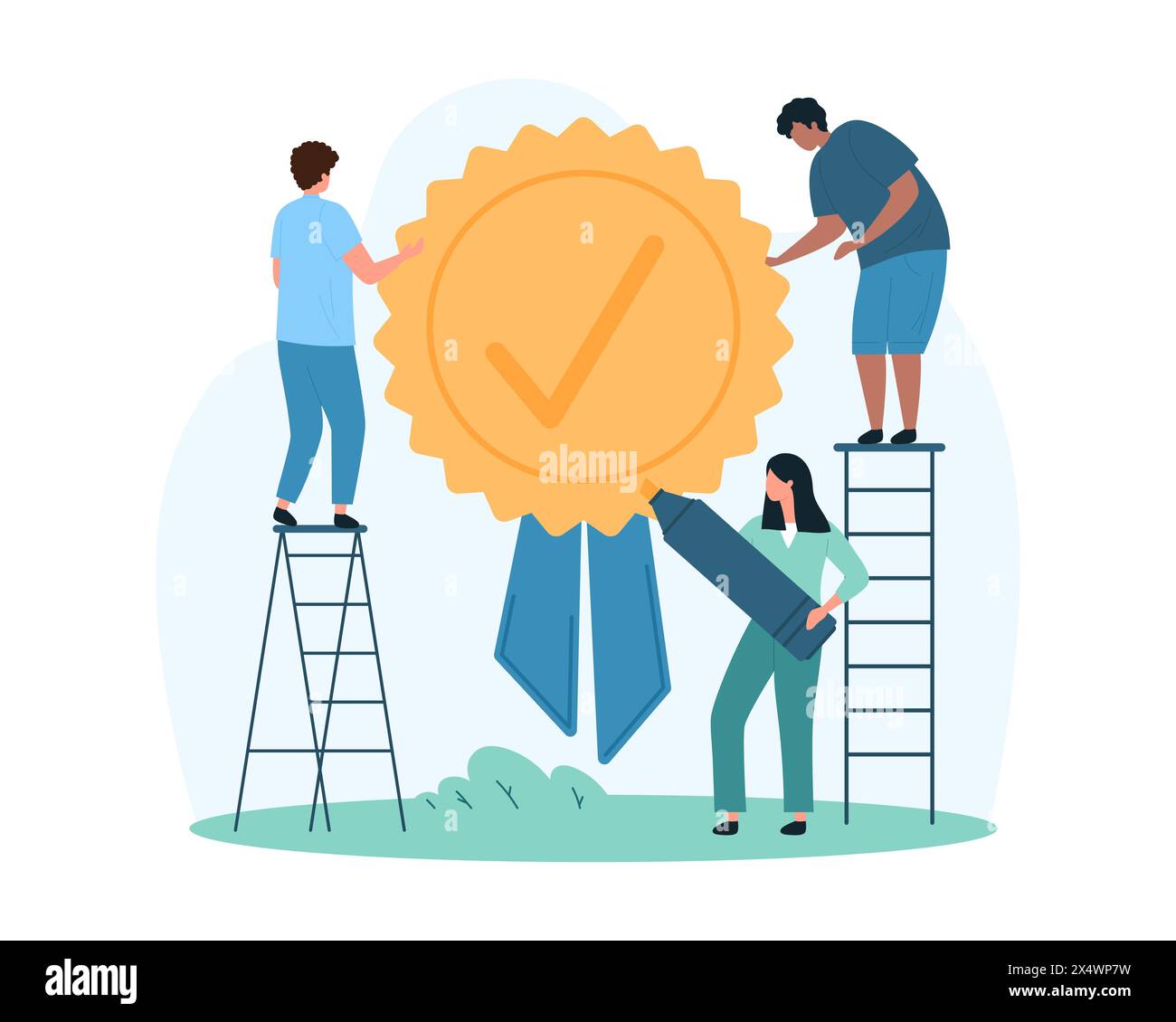 Good product quality approval with warranty badge. Tiny people approve ...