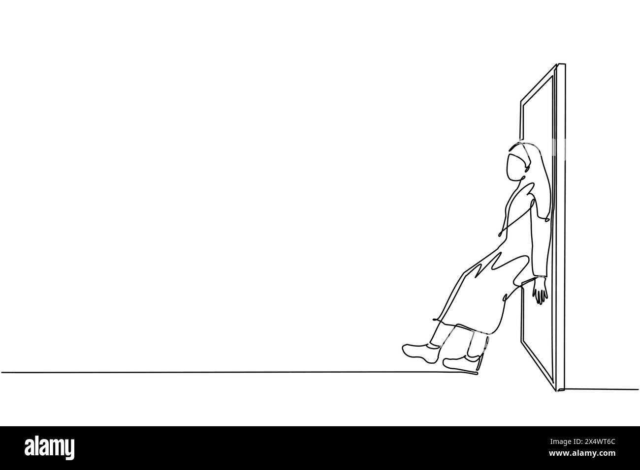 Pushing door open Black and White Stock Photos & Images - Alamy