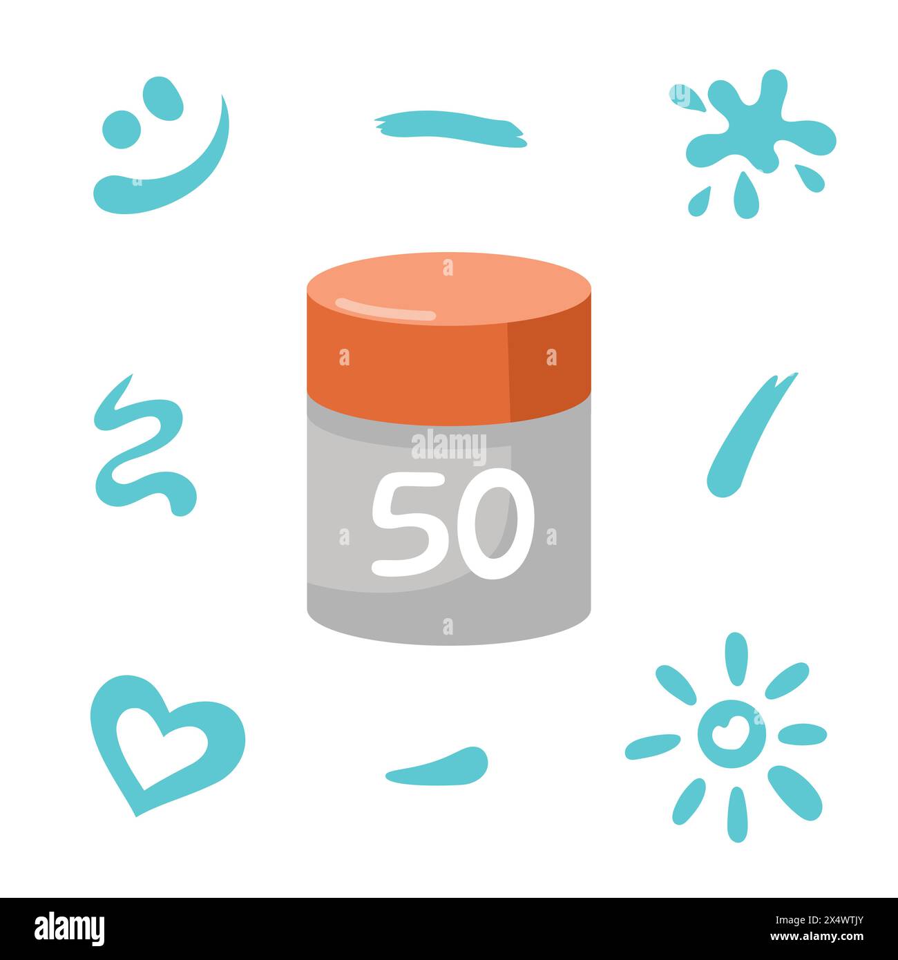 Sun protection, suntan lotion jar. Beach holidays concept. Flat design ...