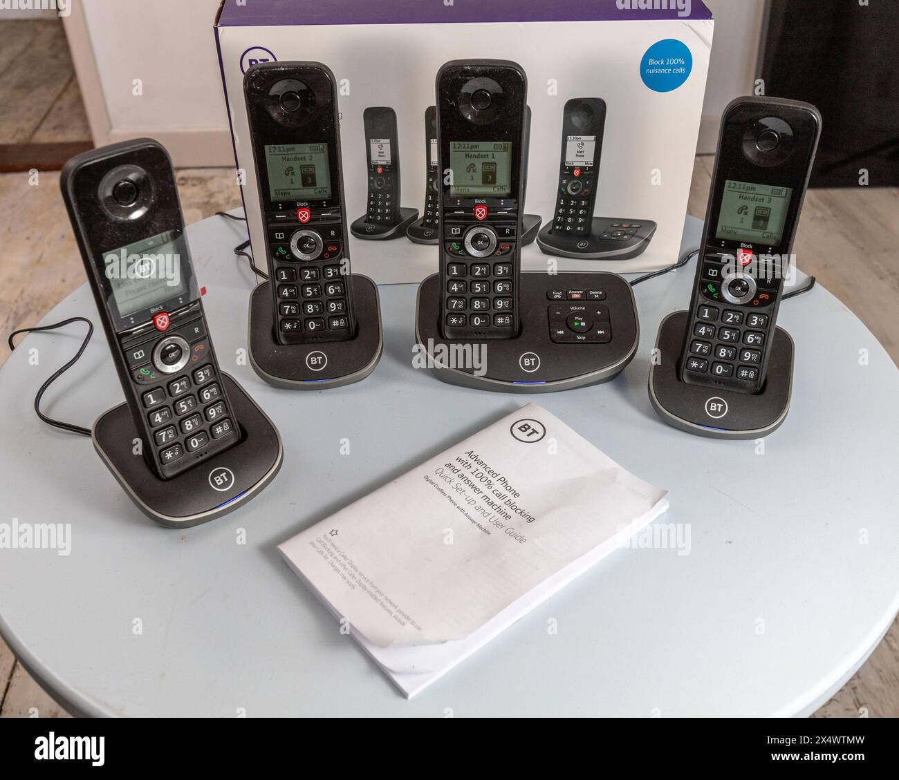 BT cordless analogue phones with bases, call blocking, answerphone, the ...
